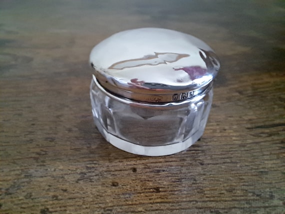 Antique Silver Rouge Pot, ladies Vanity, 1921, Silver… - Gem