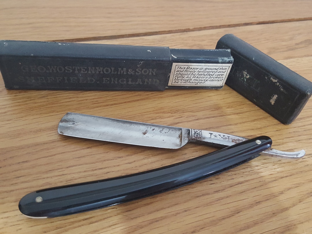 Antique Straight Razor, George Wostenholm of Sheffield, Cut Throat, IXL ...