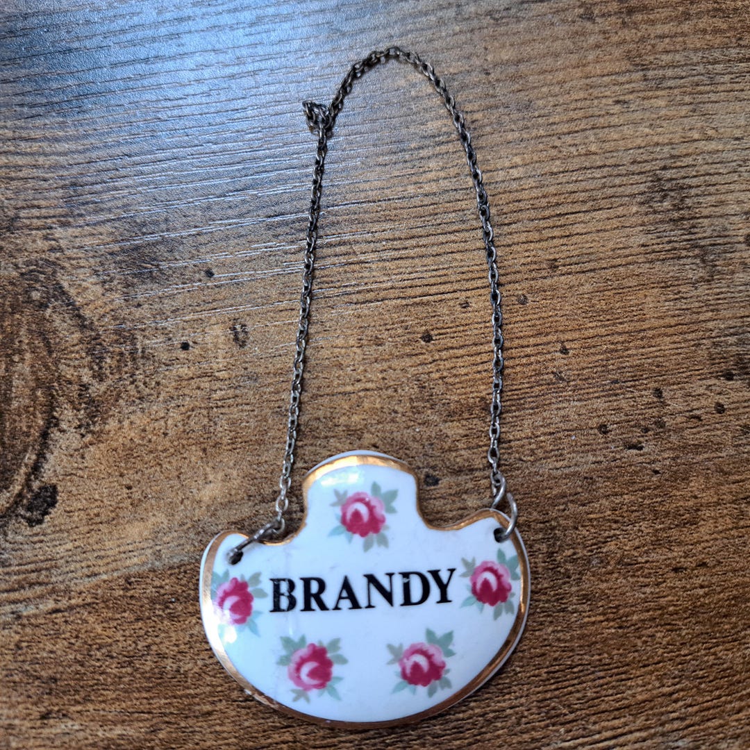 Vintage Royal Adderley Bone China Decanter Label, Brandy Bottle Label ...