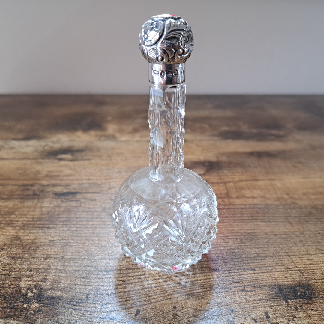 Antique Silver Topped Perfume Bottle, C C May & Sons, 1878, Victorian ...