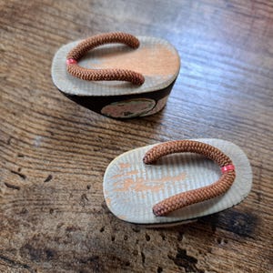 Vintage Pair of Japanese Maiko Geta Okobo Miniature Shoes, Ornamental ...