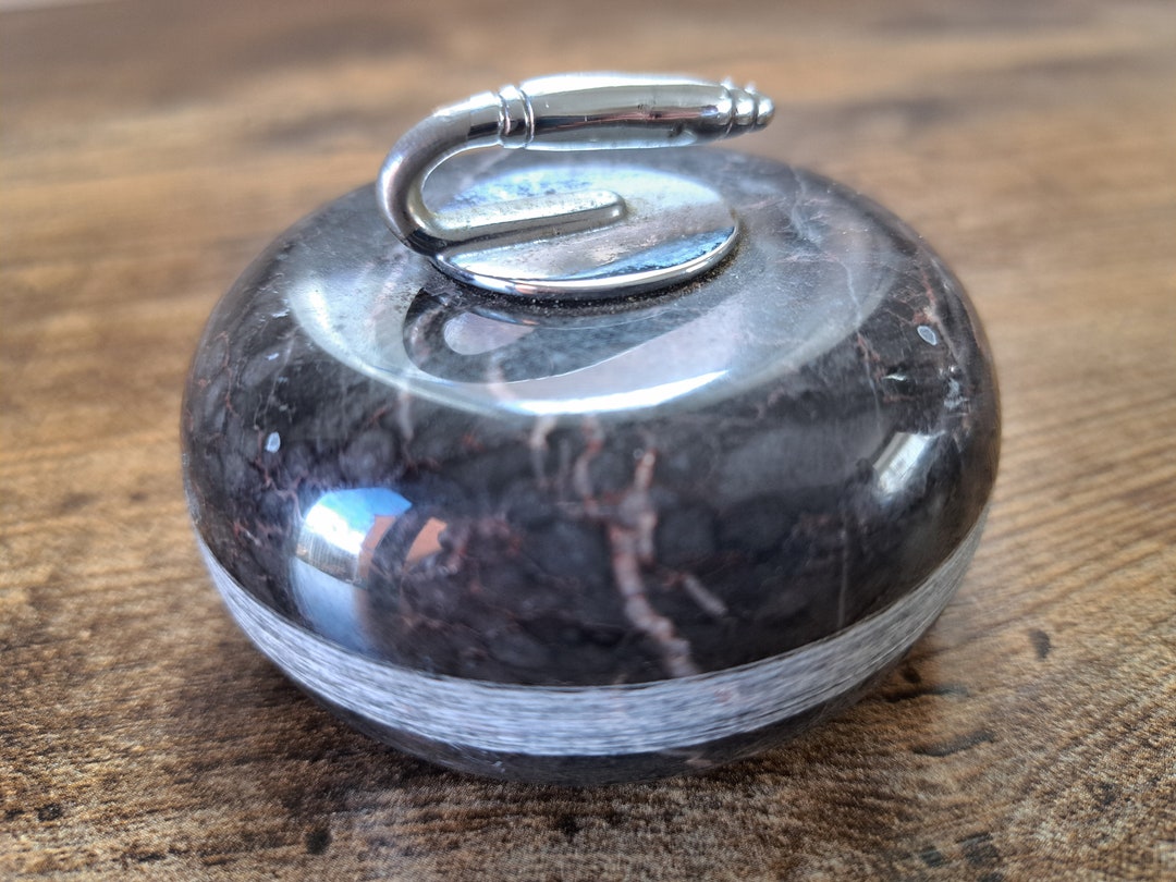 Curling Stone Paperweight, Stoneware Desk Accessory - Etsy
