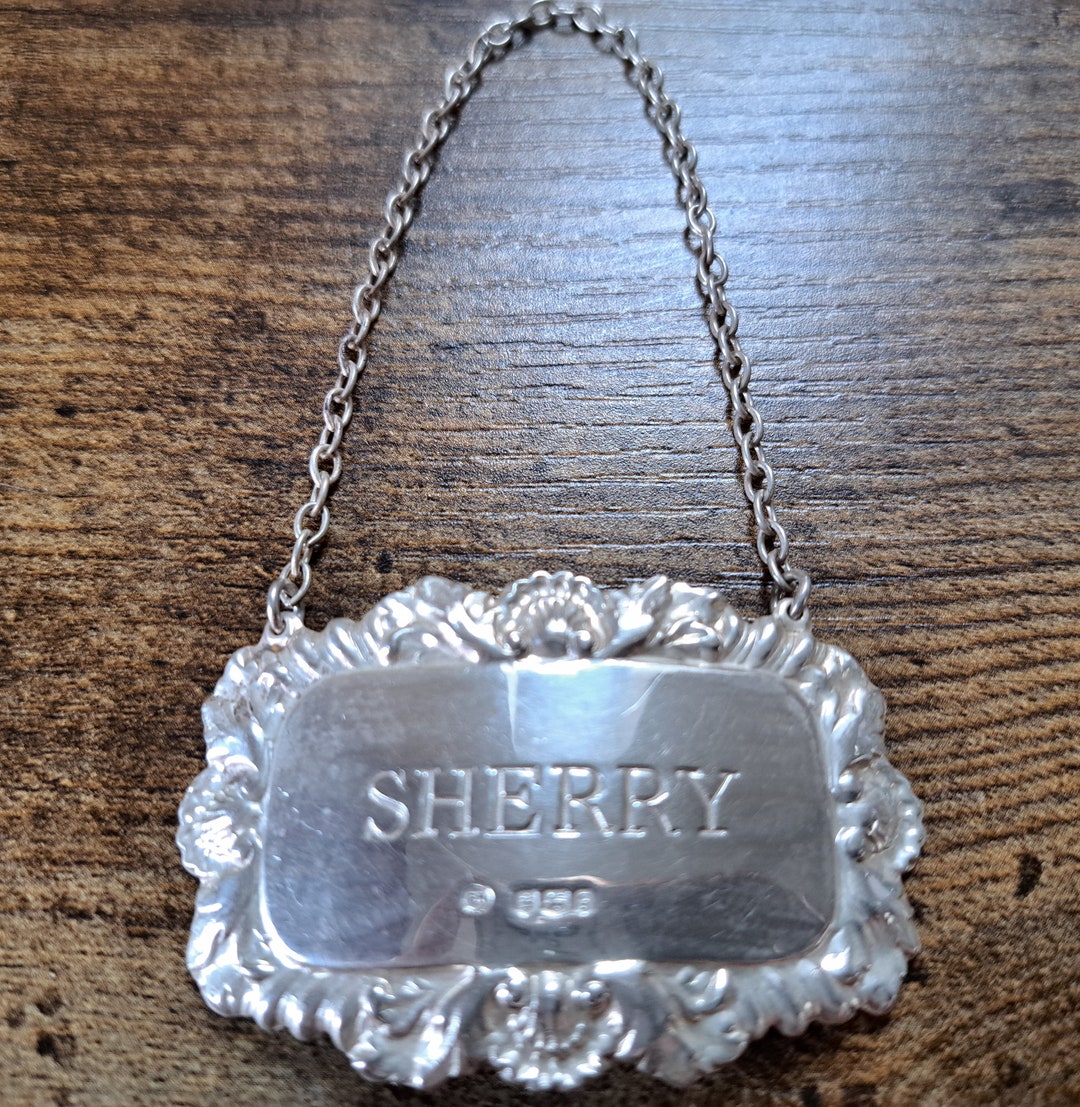 Vintage Silver Bottle Label, Sherry Label, Francis Howard, 1974, Solid ...