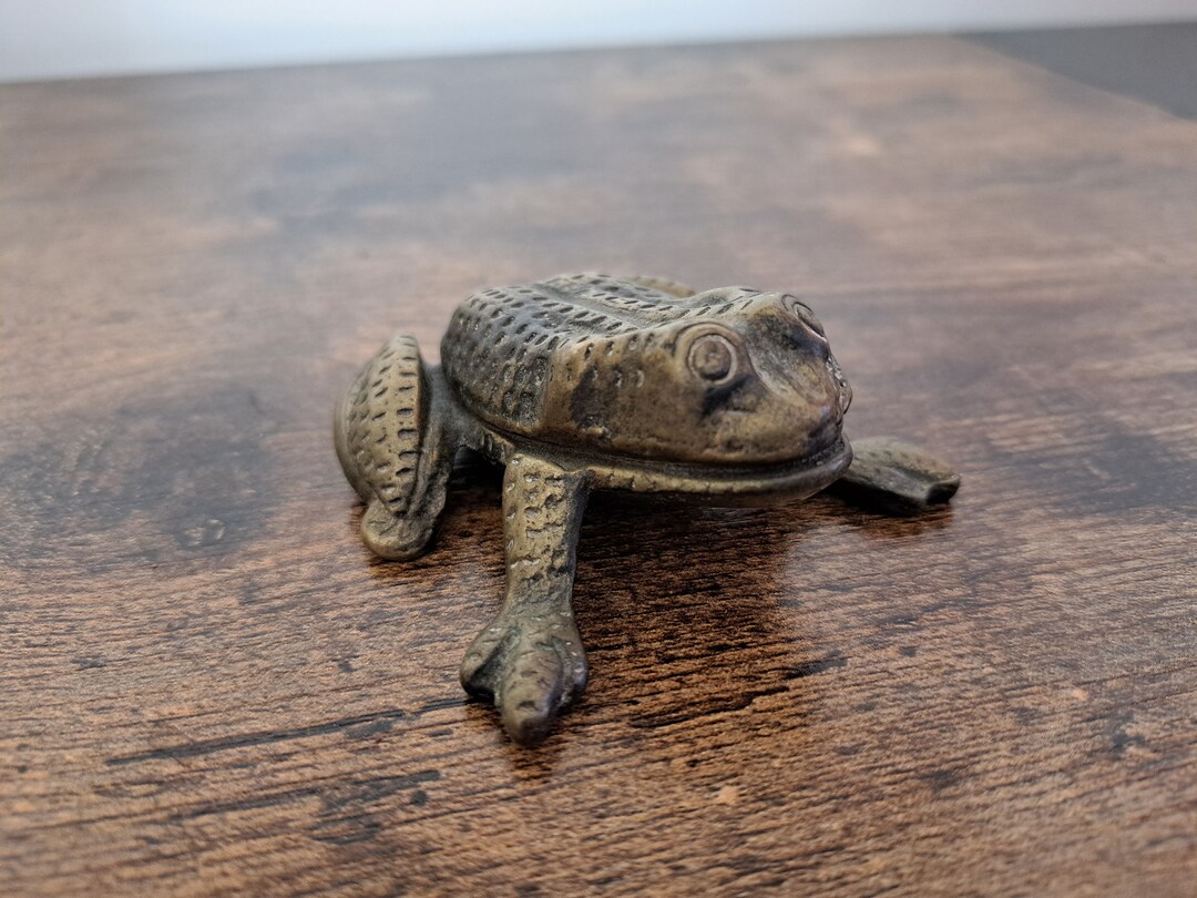 Vintage Brass Frog Ashtray Frog Match Box Hinged Box Vesta - Etsy