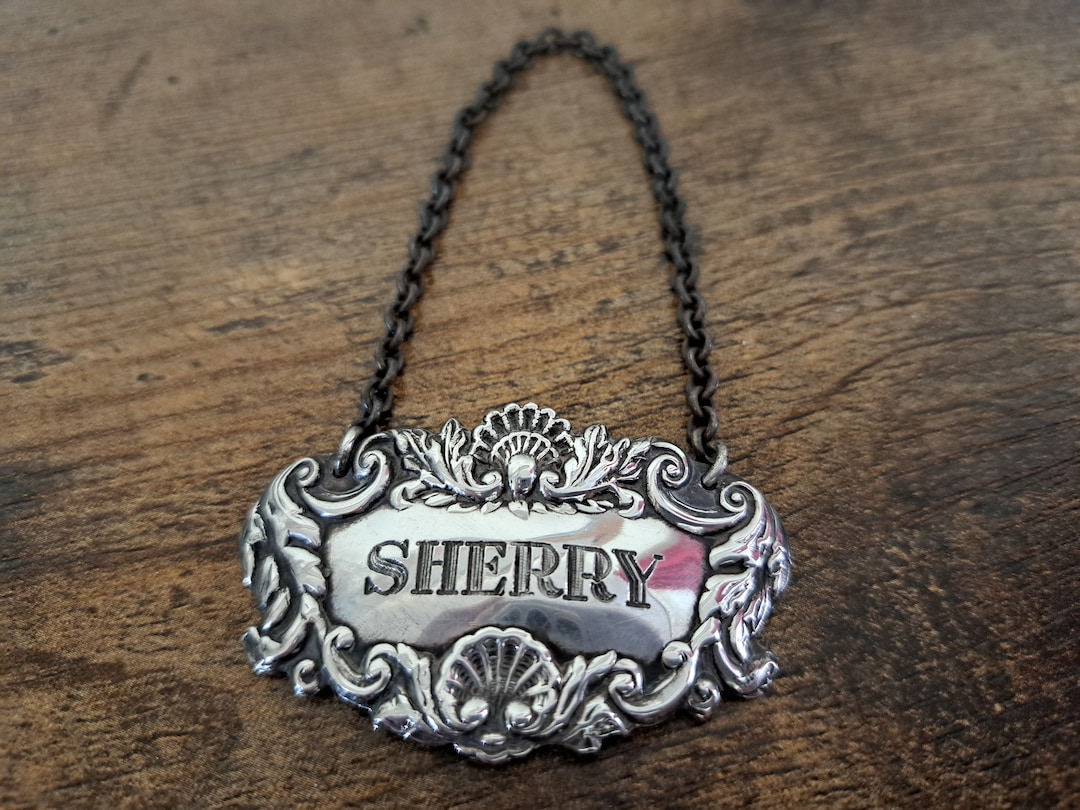 Vintage Silver Bottle Label, Sherry Label, Cohen and Charles, 1943 ...