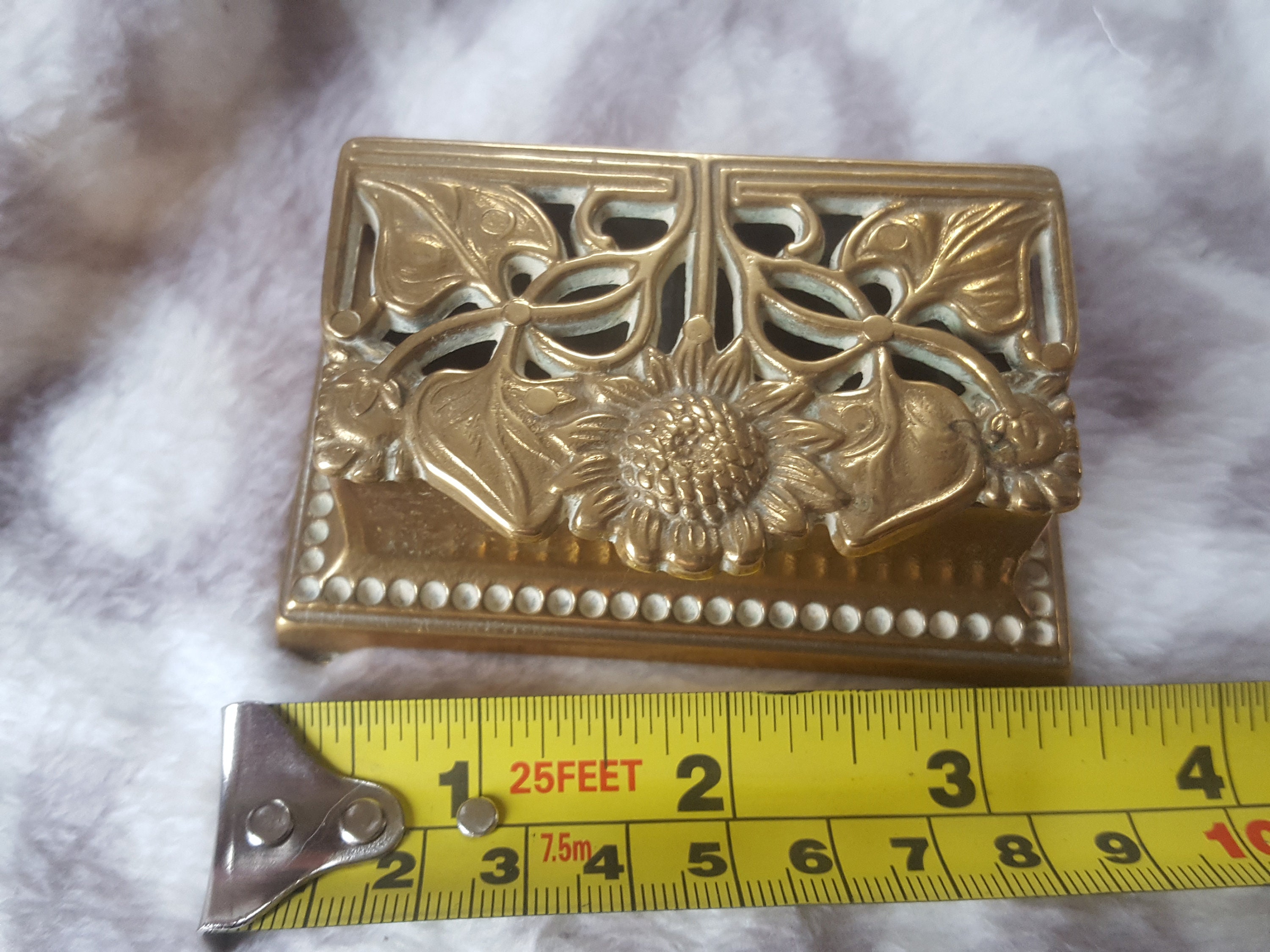 Antique Stamp Holder Solid Brass Lidded Box for Stamps Desk | Etsy