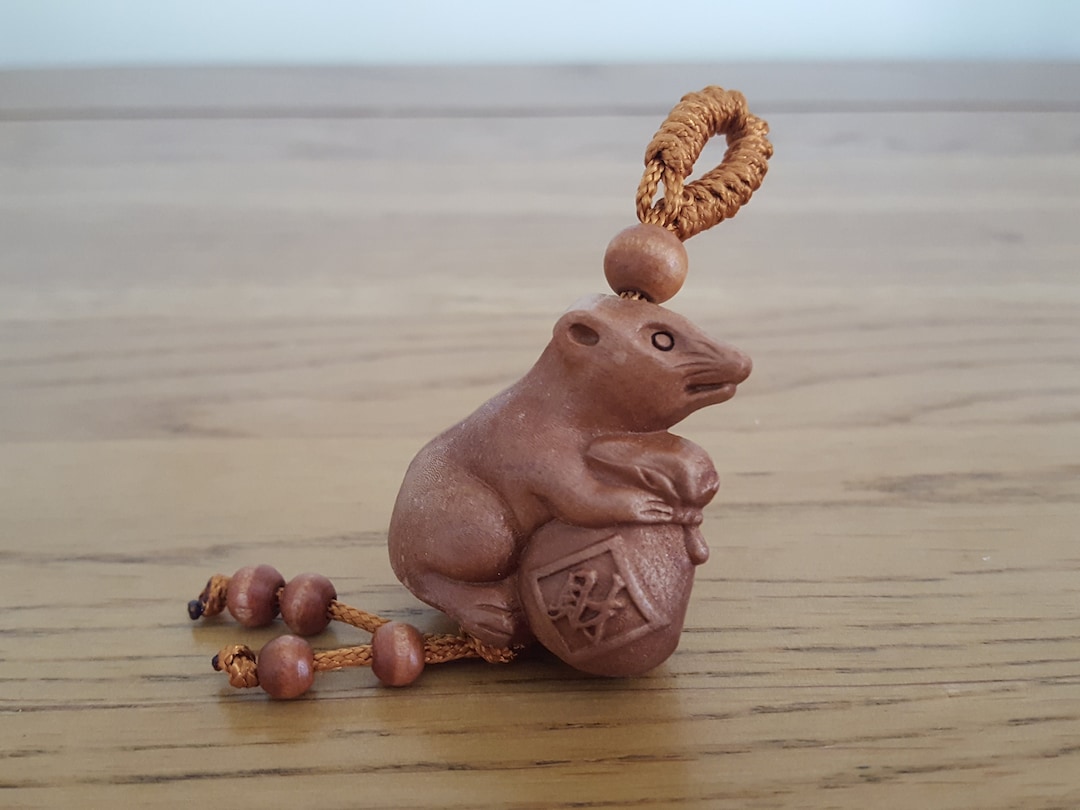 Vintage Rat Charm, Beaded Rat Gift, Carved Rat, Unusual Gift, Charm - Etsy