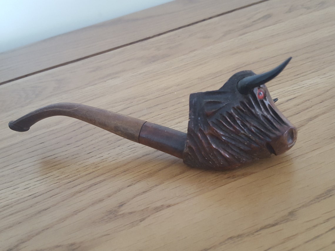 Vintage Bulls Head Smoking Pipe RAOB Buffalo Tobacco Pipe - Etsy