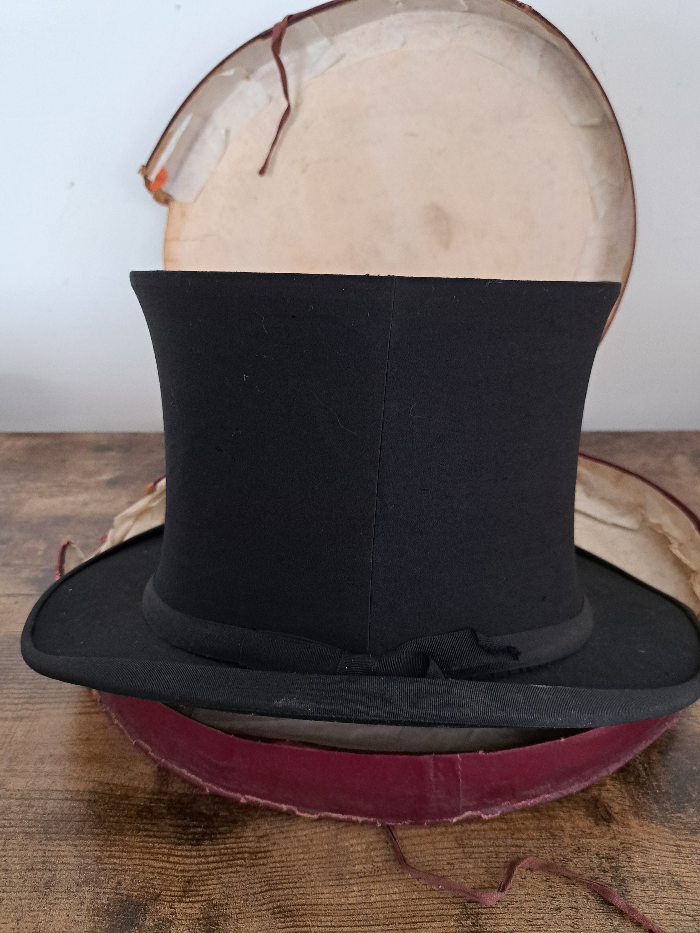 Antique Folding Top Hat in Its Original Box Collapsible Black - Etsy