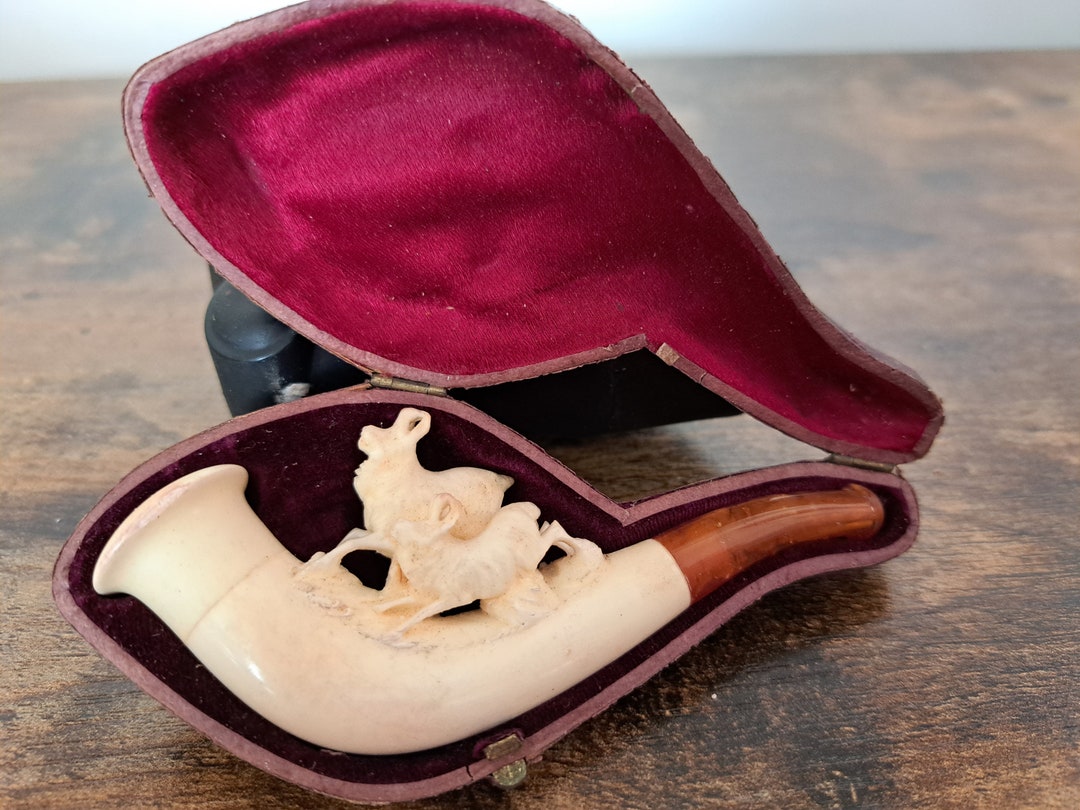 Antique Carved Meerschaum Smoking Pipe, Stag Tobacco Pipe, Collectors Pipe - Etsy