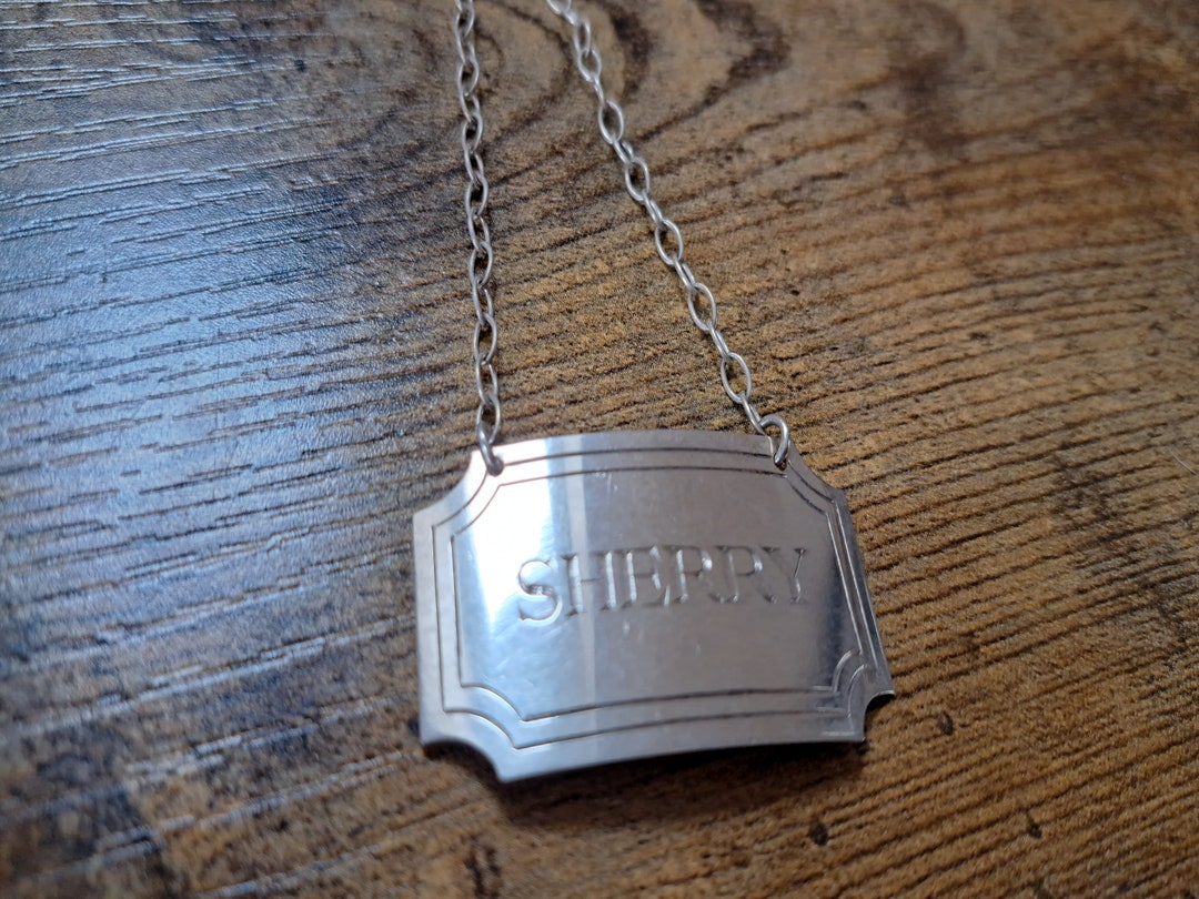 Vintage Silver Bottle Label, Sherry Label, Hampton Utilities , 1985 ...