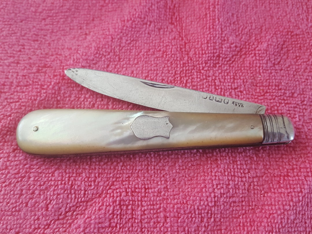 Antique Silver and MOP Fruit Cutlery, John Yeomans Cowlishaw 1868 ...