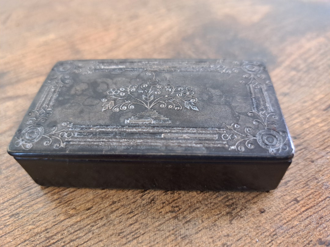 Antique Georgian Snuff Box, Table Snuff Box, Papier-mâché Snuff Box ...