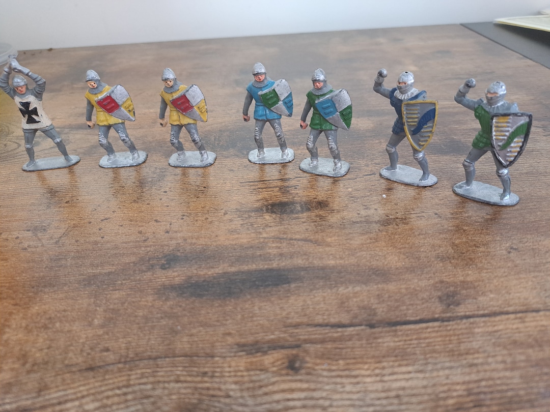7 RARE Timpo Medieval Lead Soldiers, Old Lead Figurines, Collectable ...
