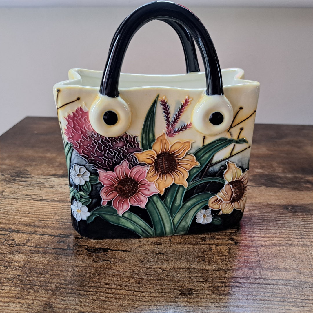 Vintage Old Tupton Ware Hand Painted Ceramic Vase, Ornamental Bag Vase ...