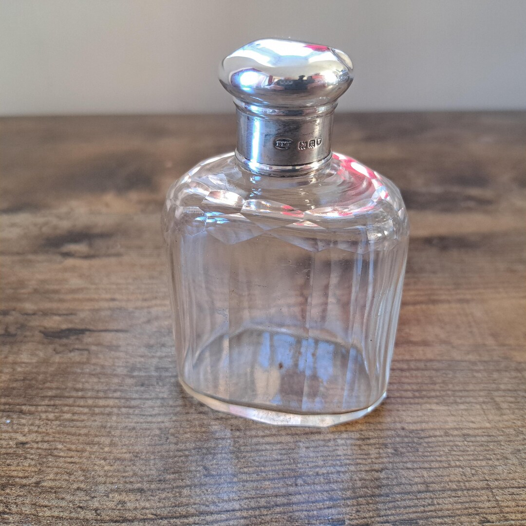 Antique Silver Topped Perfume Bottle, Sterling Silver, Solid Silver ...