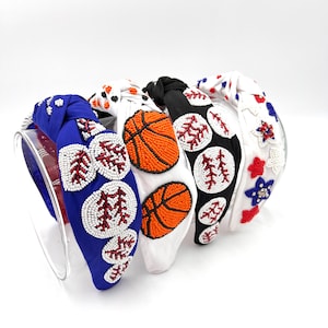 Basketball Headband for Women, Beaded Baseball Headband for Girls, USA ...