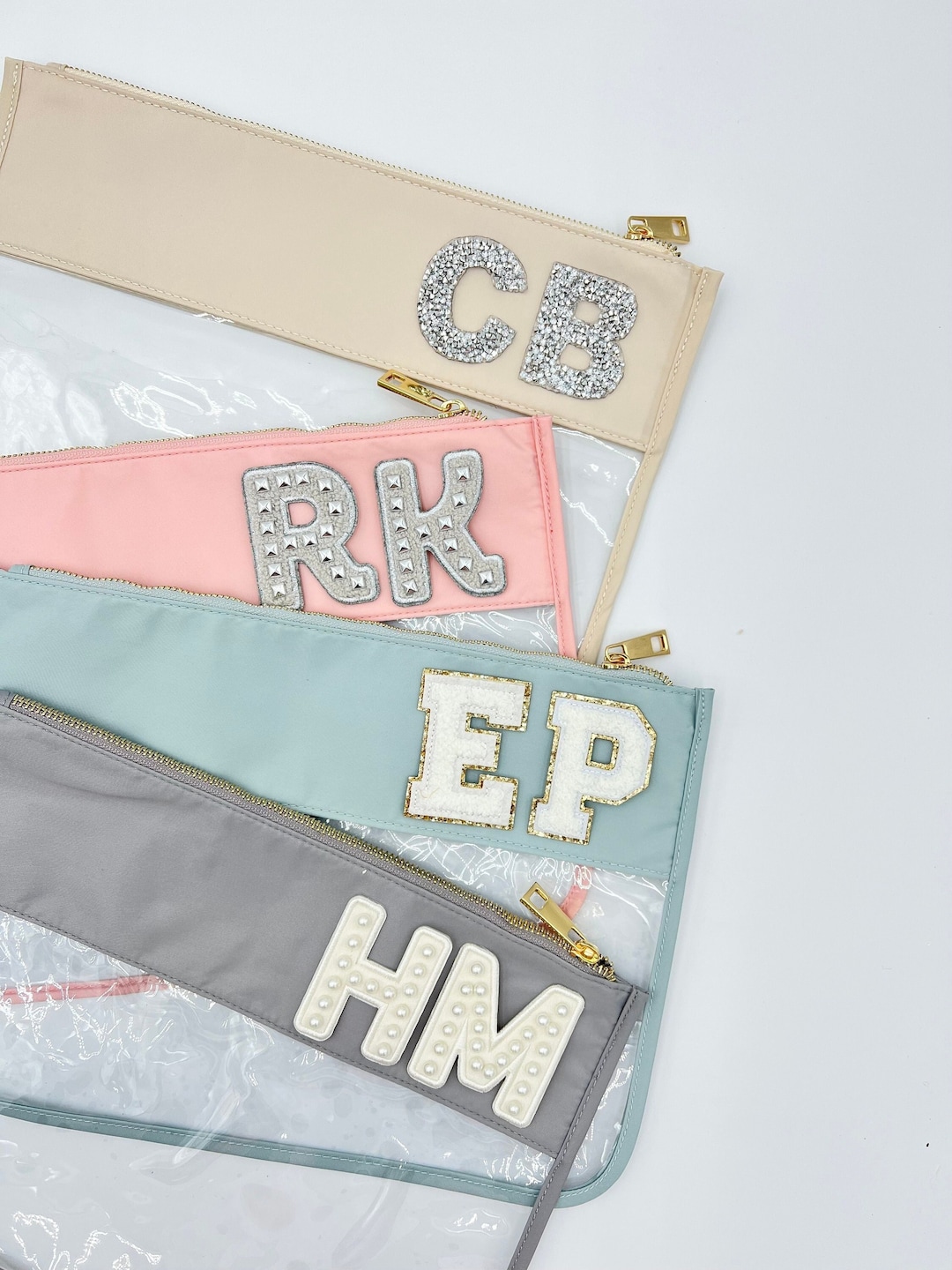 Personalized Clear Pouch With Patches, Varsity Letter Patch ...