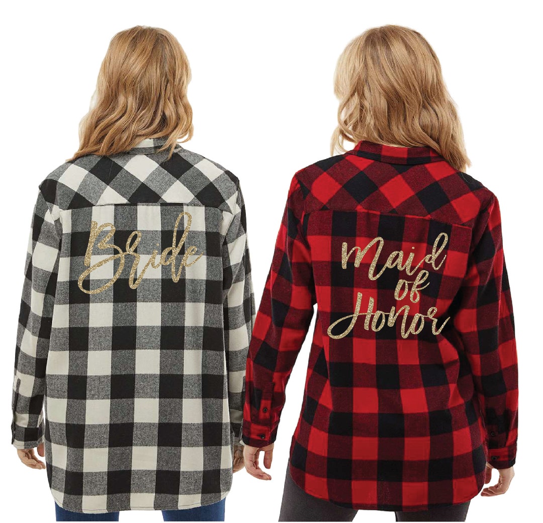 Personalized Women's Flannel Shirts, Oversize Shirt, Bachelorette Party ...