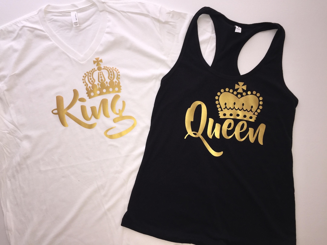 King and Queen Matching Graphic Shirts, Couples Birthday Gift - Etsy