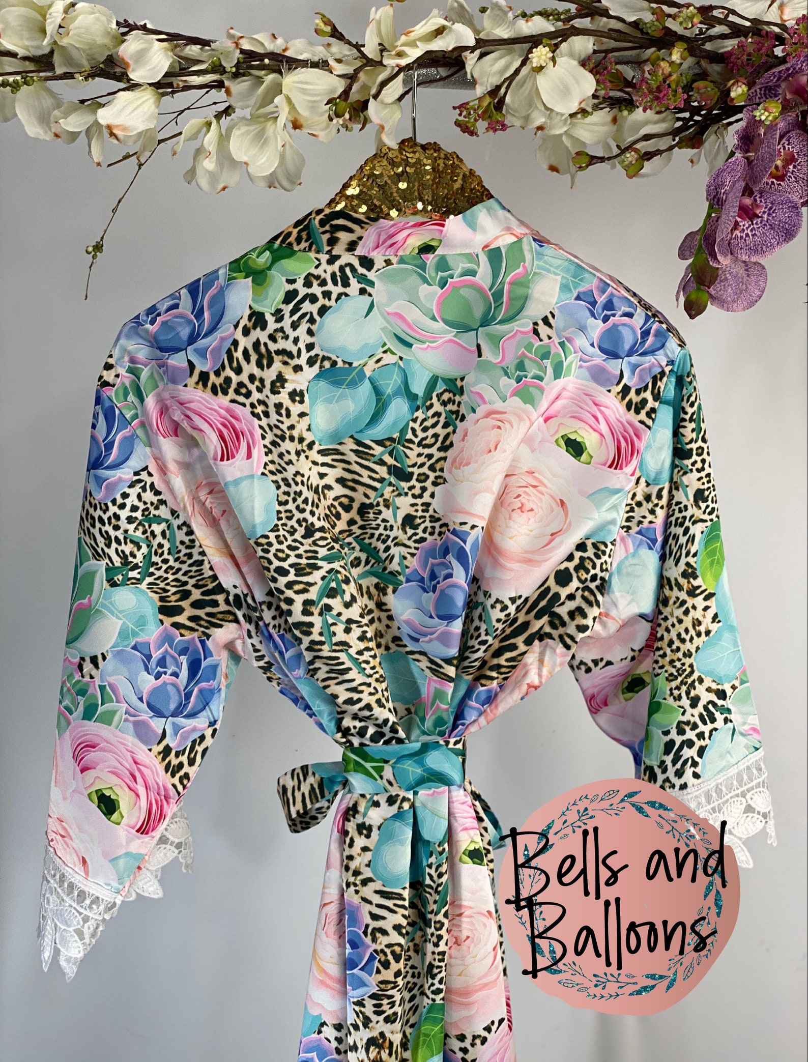 Tropical Leaf Print Robes Bridal Party Robes Silk Robes | Etsy