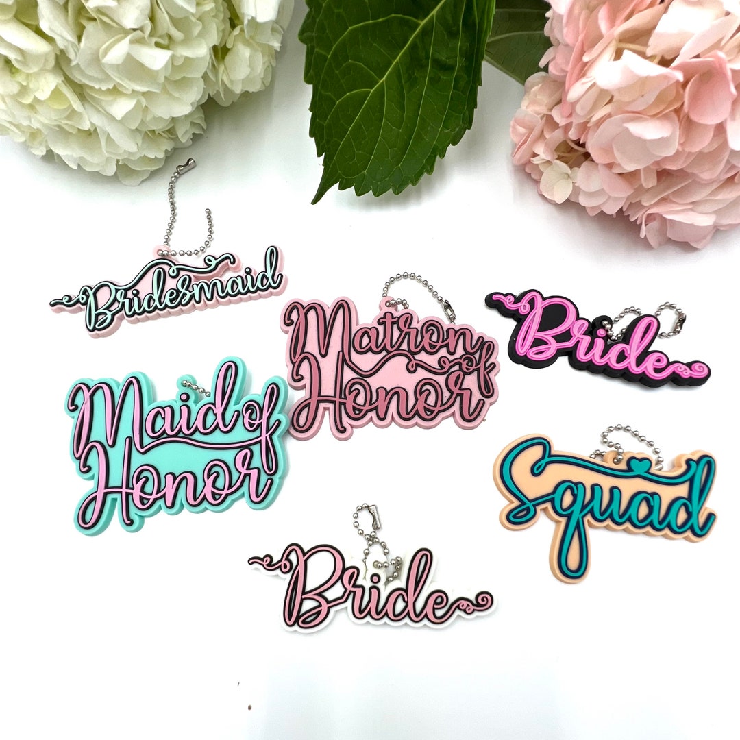 Bridesmaid Keychain, Maid of Honor, Cactus Keychain, Pompom Flamingo ...