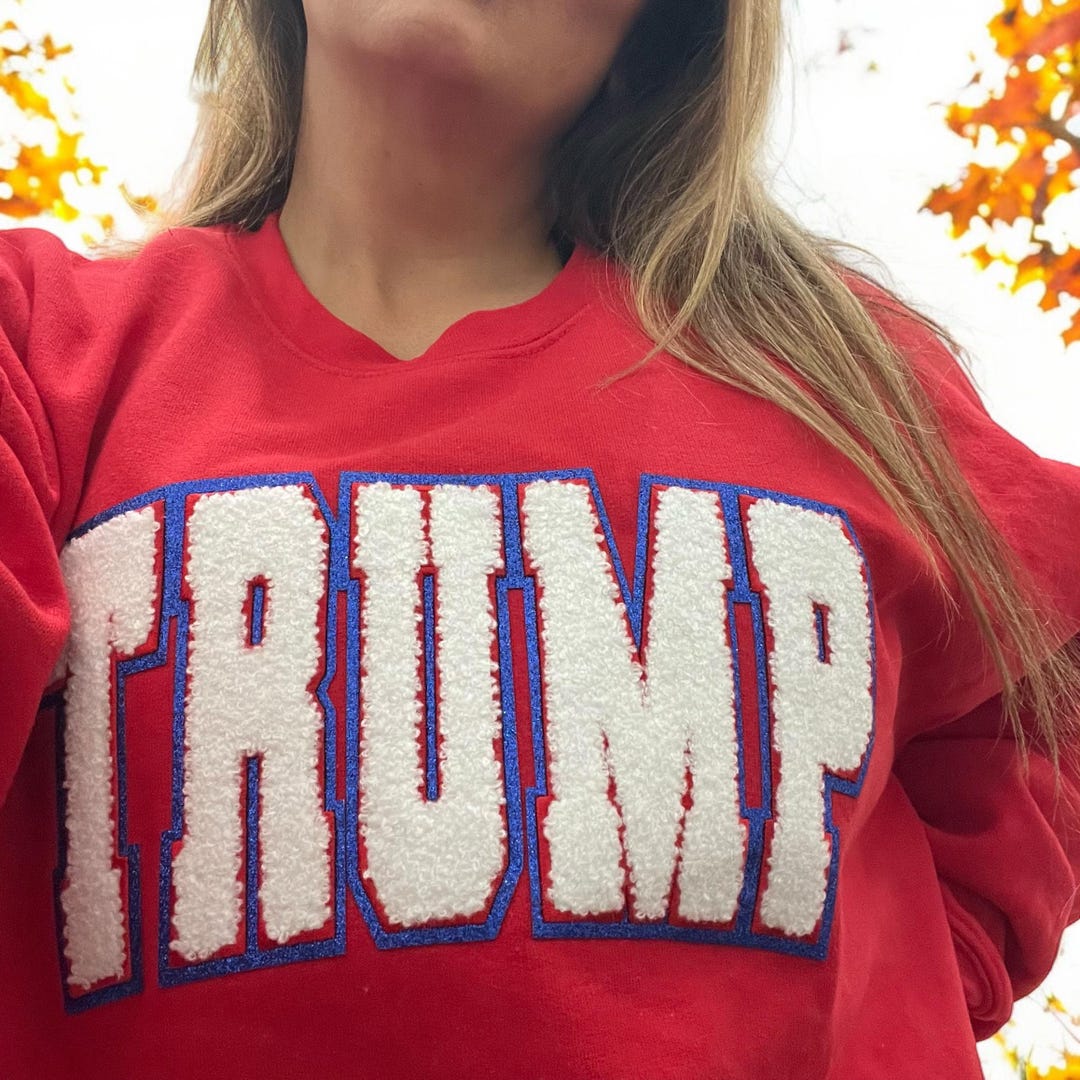 Trump Sweatshirt, Embroidered Trump 2024 Shirt, Pro Trump, Republican ...