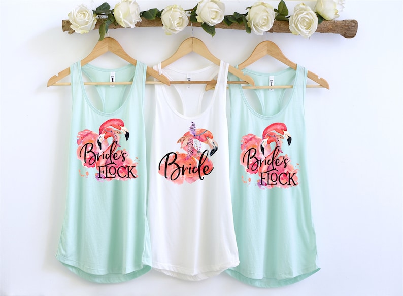 Bride's Flock Tank Tops, Flamingo Bachelorette Party, I'm Getting ...