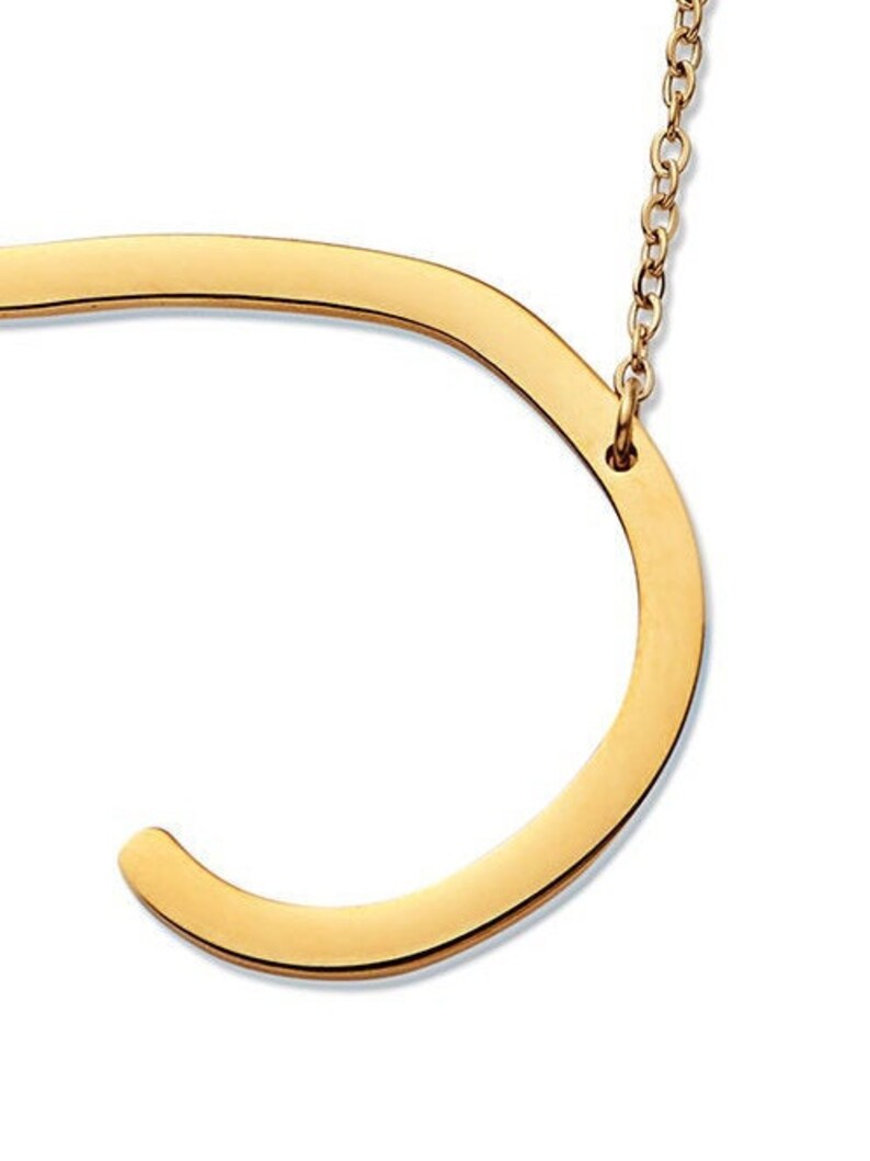 Waterproof Letter Necklace 18k Gold Personalised Initial S - Etsy