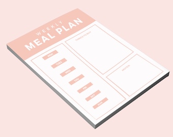 Weekly Meal Plan Notepad. Meal Planning. Modern Notepad. Writing Pad ...