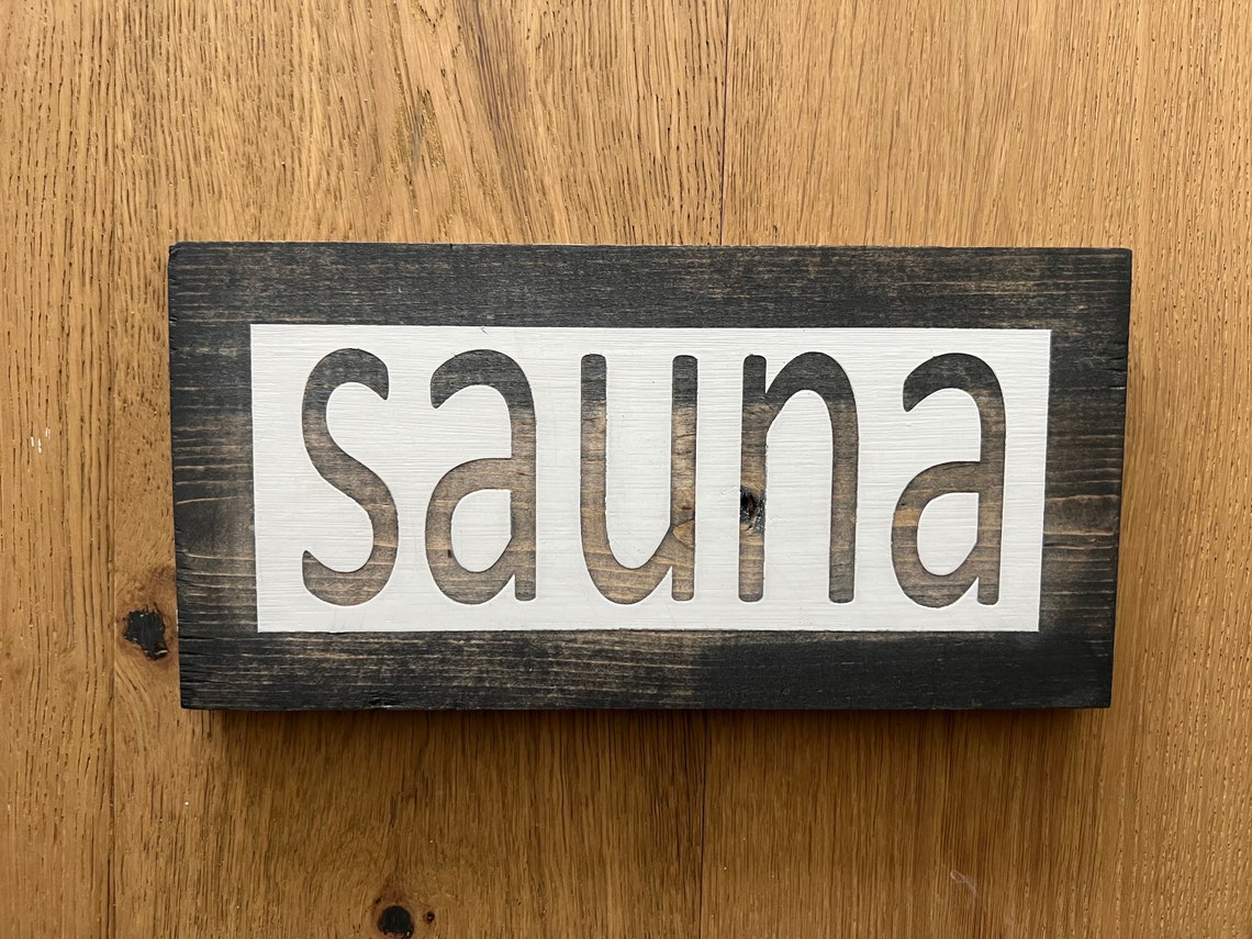 Sauna Sign Dark Stained Wood Sauna Sign Sauna Decor - Etsy