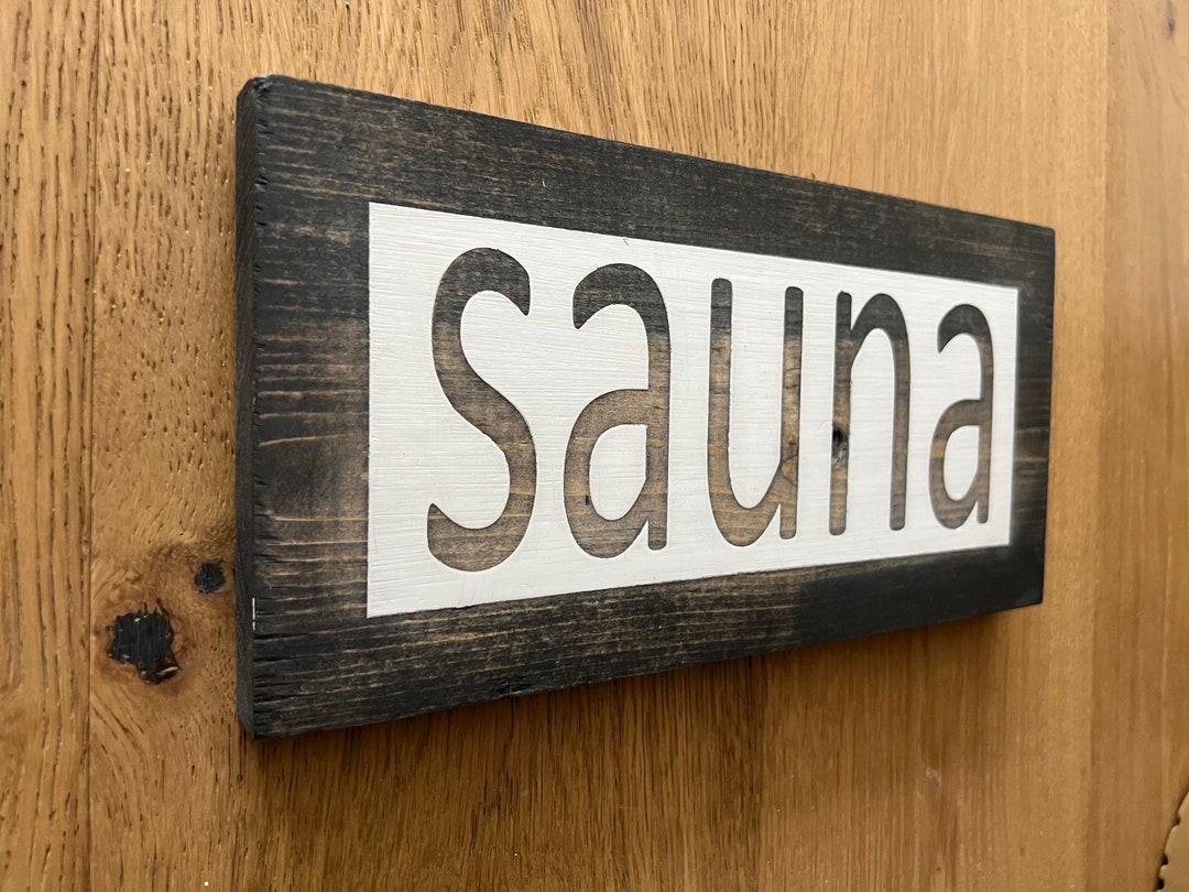 Sauna Sign Dark Stained Wood Sauna Sign Sauna Decor - Etsy