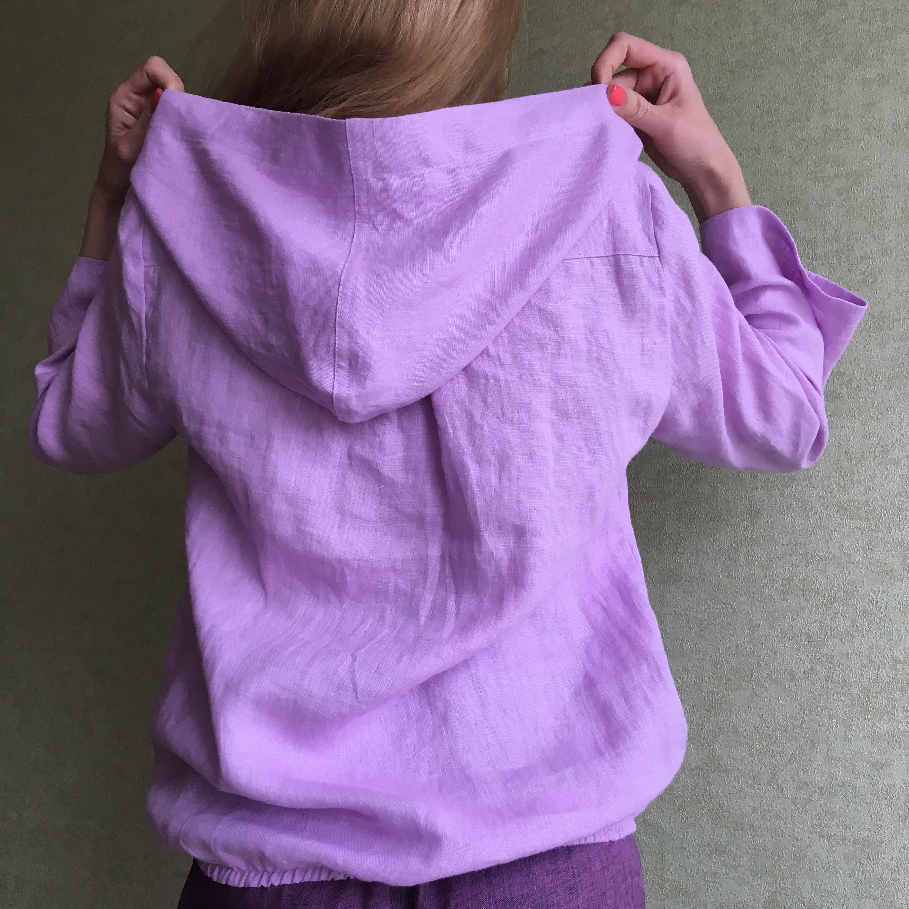 Linen Hoodie Oversize Linen Top Woman Linen Jacket Green - Etsy UK