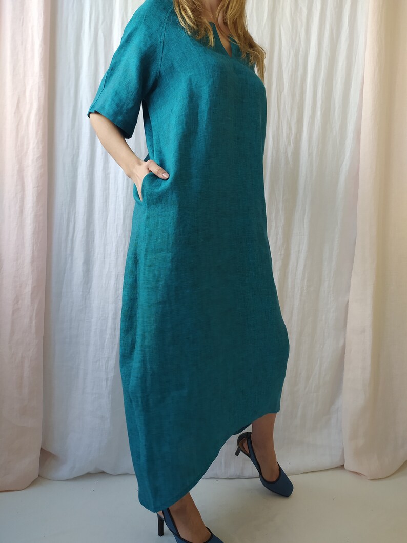 Linen Dress/oversized Linen Dress/plus Size Dress/simple Linen - Etsy