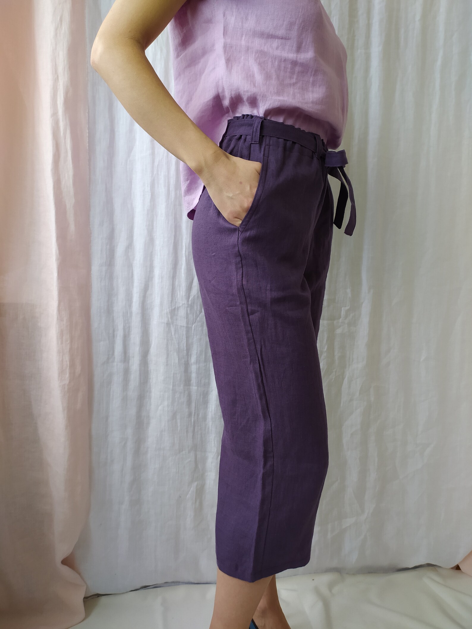 Linen Capri. Flax Pants. Linen Trousers. Linen Capris. | Etsy