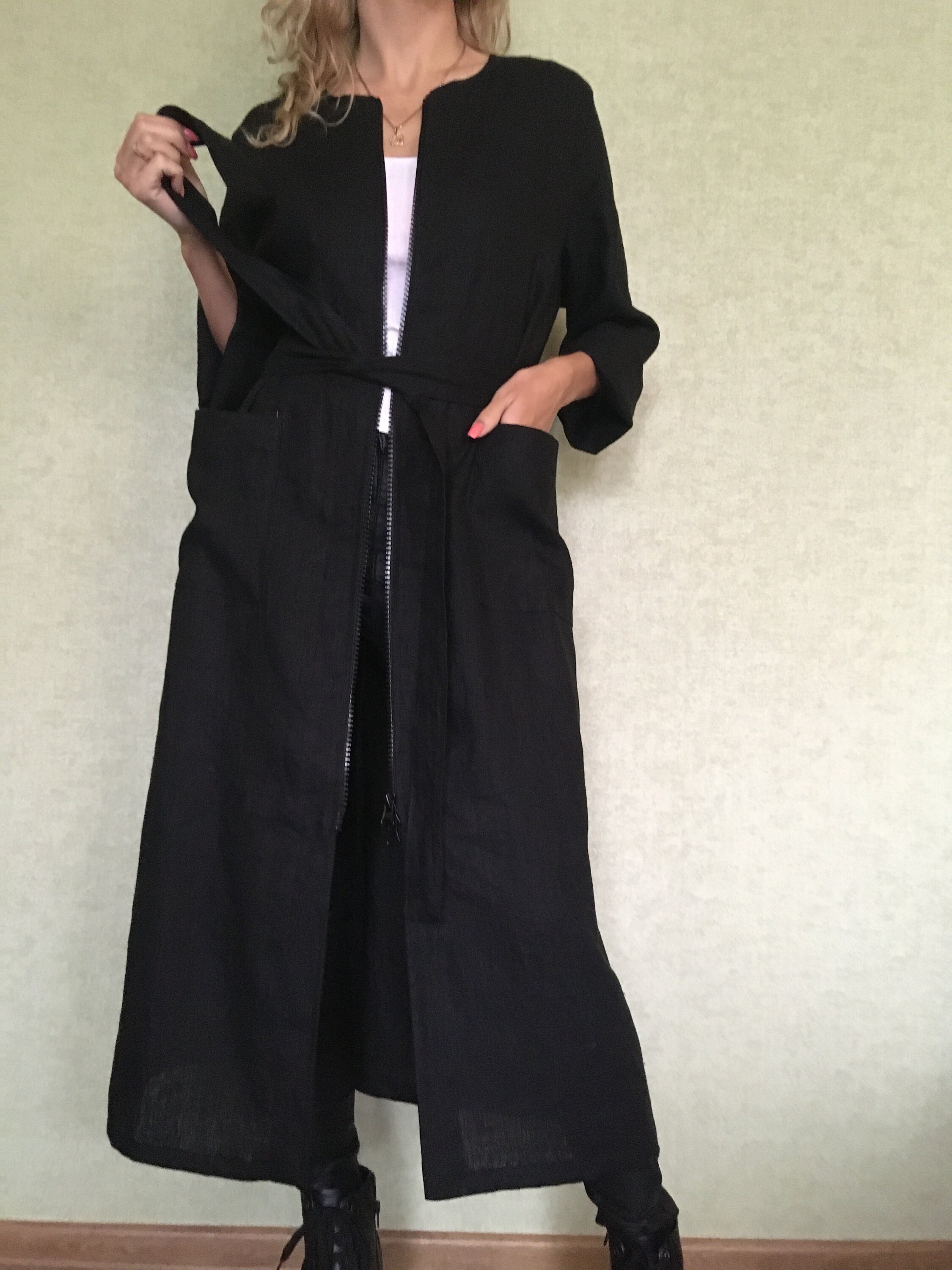 Linen Cardigan Jacket/linen Duster Coat/oversized Linen Jacket/linen ...