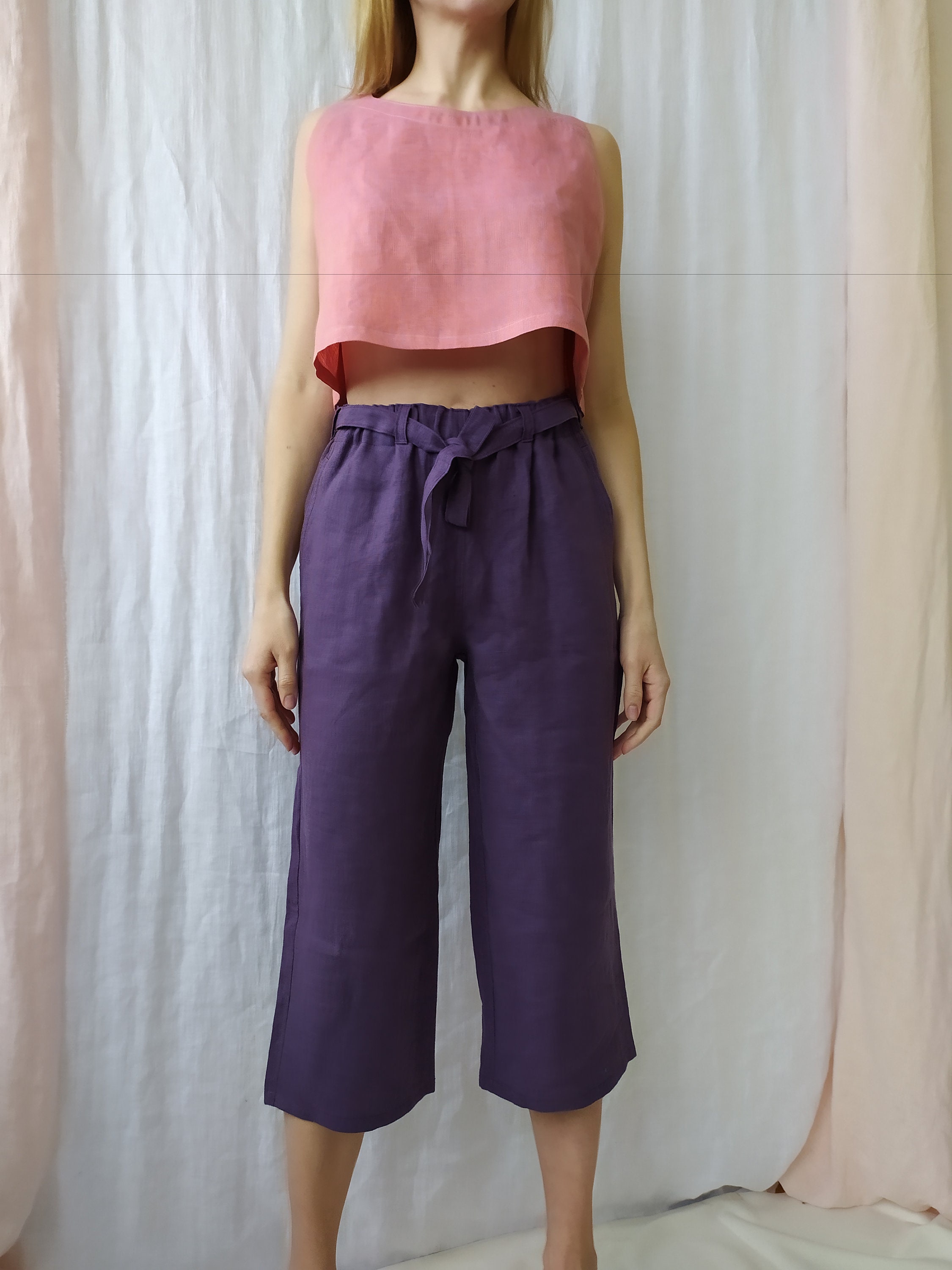 Linen Capri. Flax Pants. Linen Trousers. Linen Capris. - Etsy