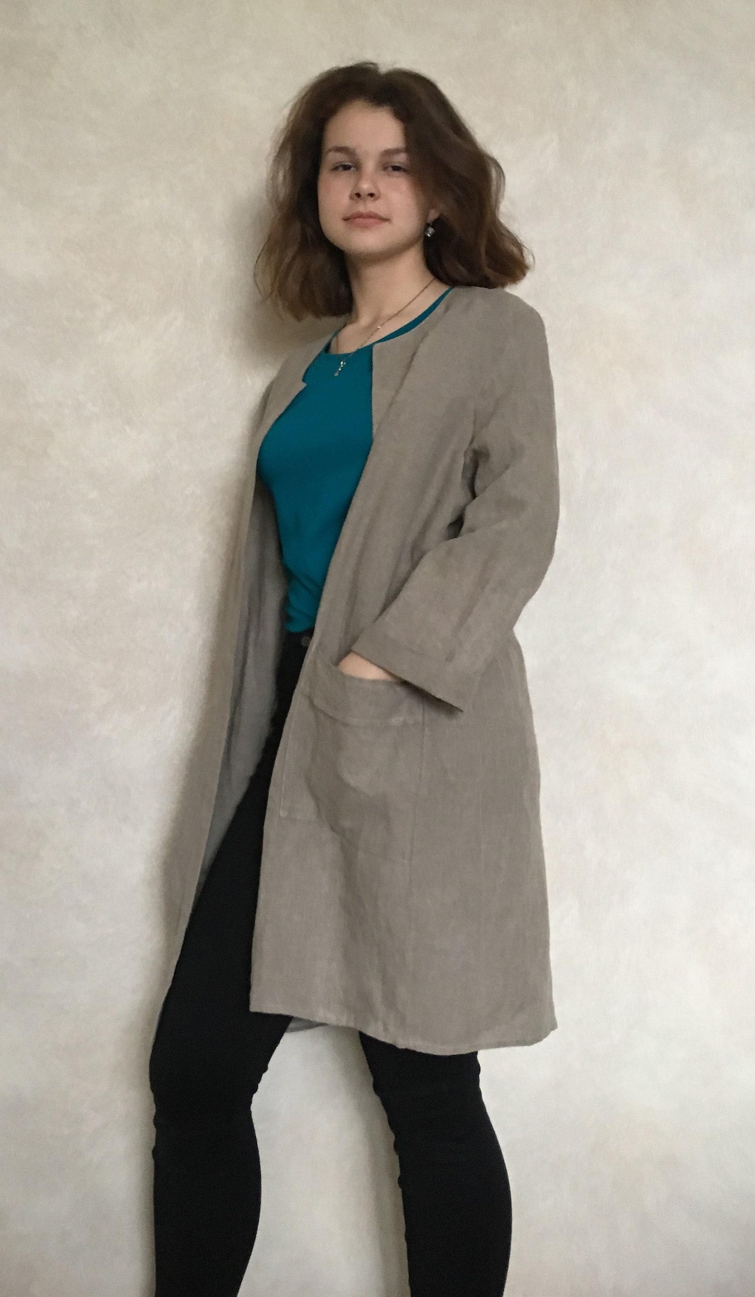 Loose Linen Cardigan/linen Duster/oversized Linen Jacket/linen Coat ...