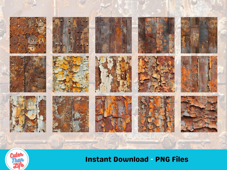 Rusty Steel and Metal - 30 Seamless Images, Rusty Metal, Commercial Use ...