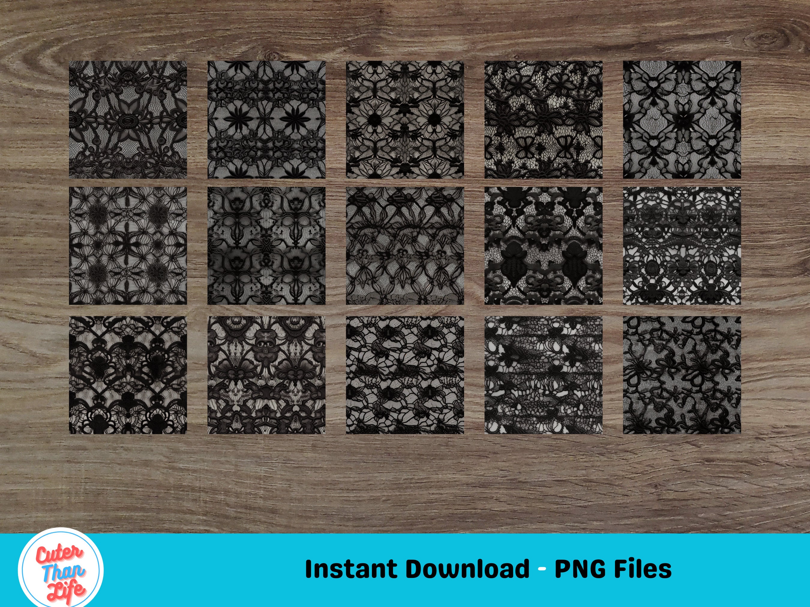 X32 Black Lace Digital Paper, Goth Lace, Lace Backgrounds, Victorian ...