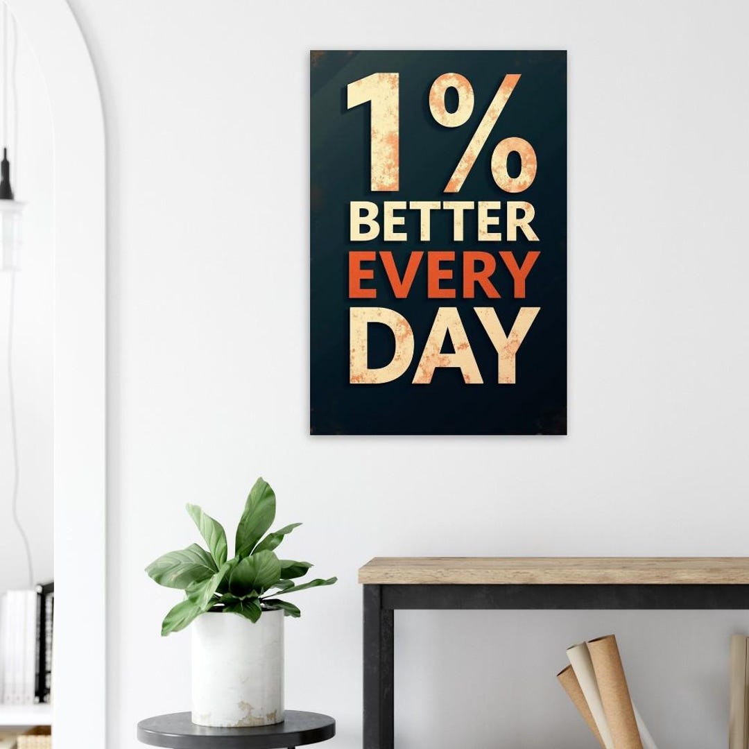 1% Better Every Day Motivational Poster, Wall Art, Discipline, Home ...