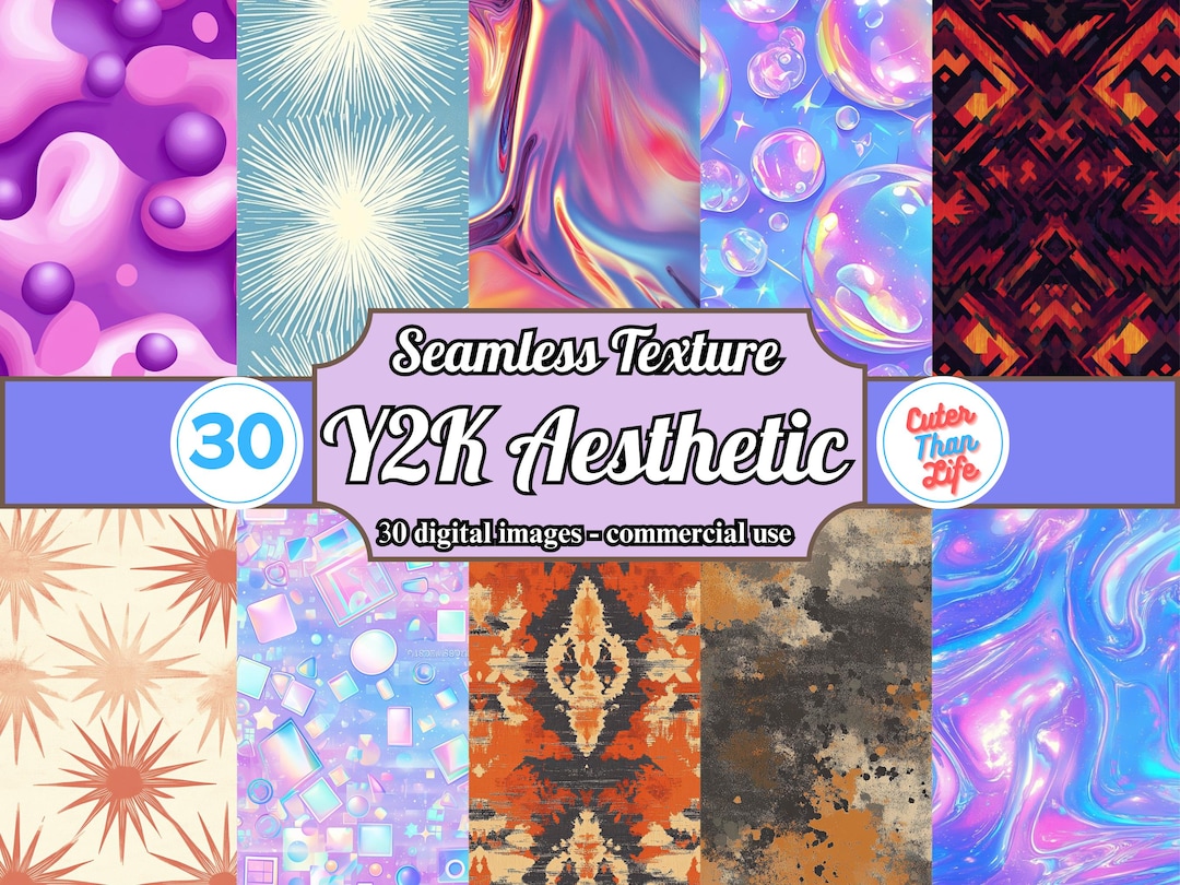 Y2K AESTHETIC Digital Paper - Scrapbook Papers Wallpaper Pattern ...