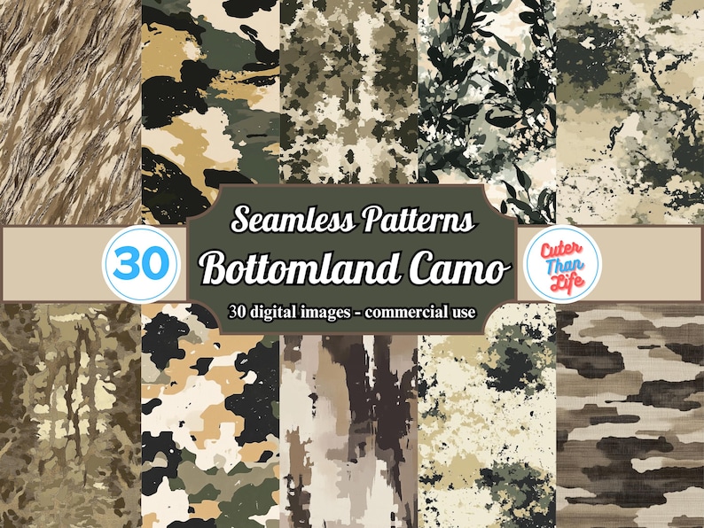 X30 Bottomland Seamless Camo, Seamless Pattern, Trendy Design ...