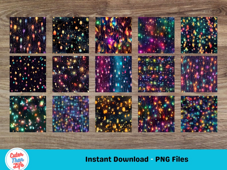 X30 Enchanted Fairy Lights Digital Paper, Fairy Lights Backgrounds ...