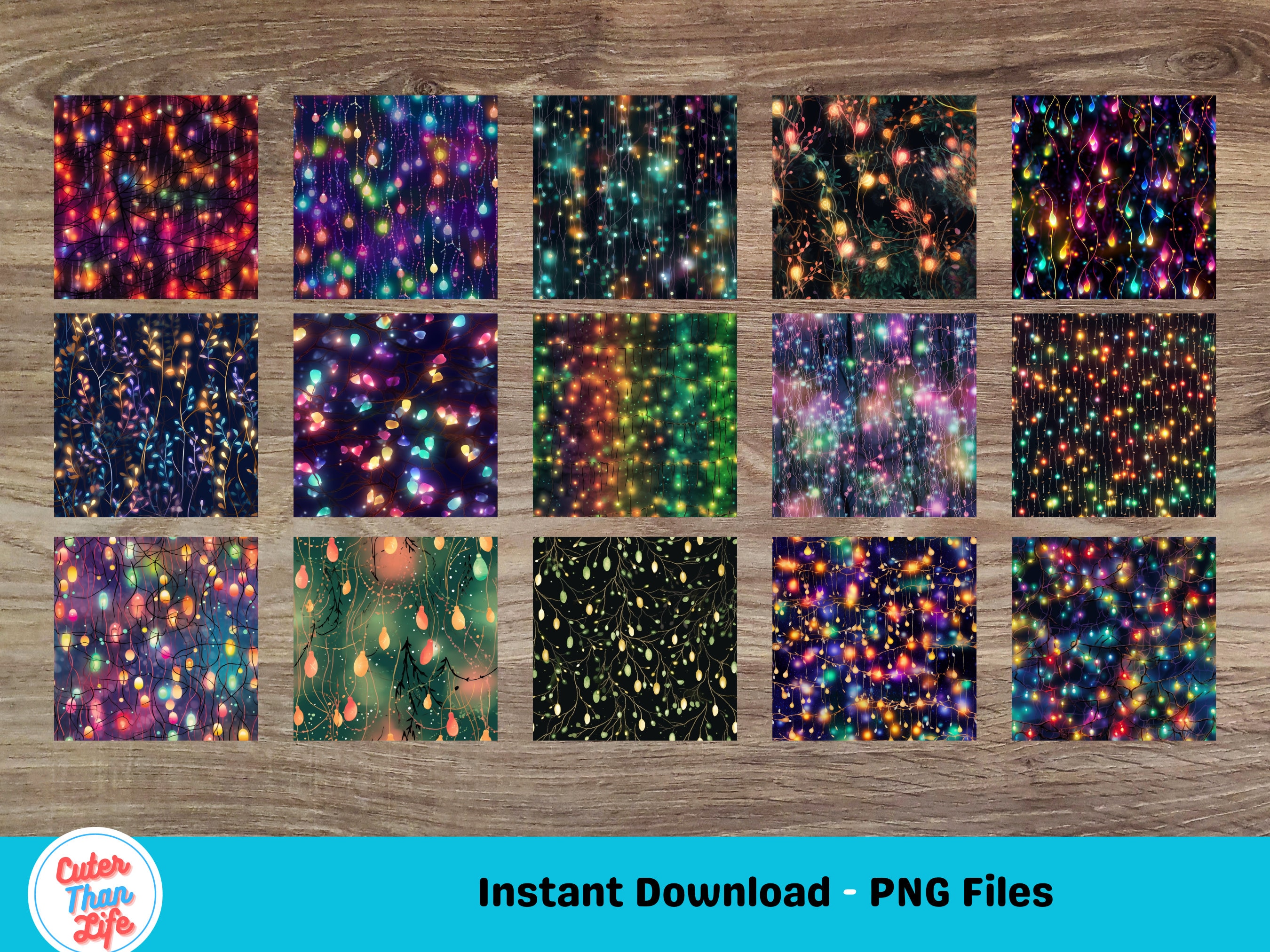 X30 Enchanted Fairy Lights Digital Paper, Fairy Lights Backgrounds ...