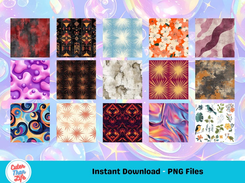 Y2K AESTHETIC Digital Paper - Scrapbook Papers Wallpaper Pattern ...