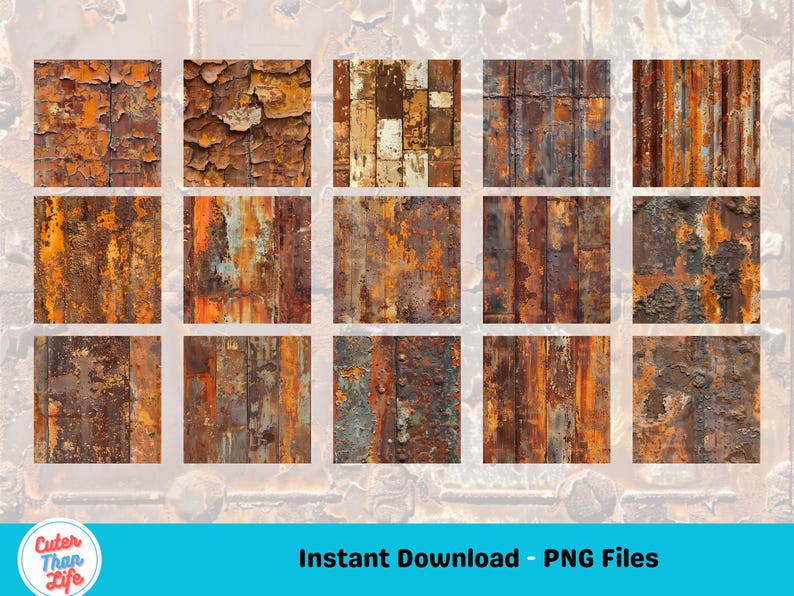 Rusty Steel and Metal - 30 Seamless Images, Rusty Metal, Commercial Use ...