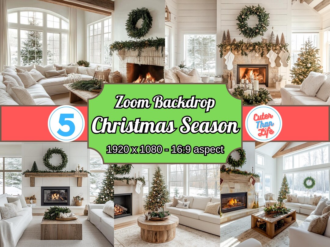 X5 Christmas Zoom Background | Christmas Zoom Backdrop, Virtual ...