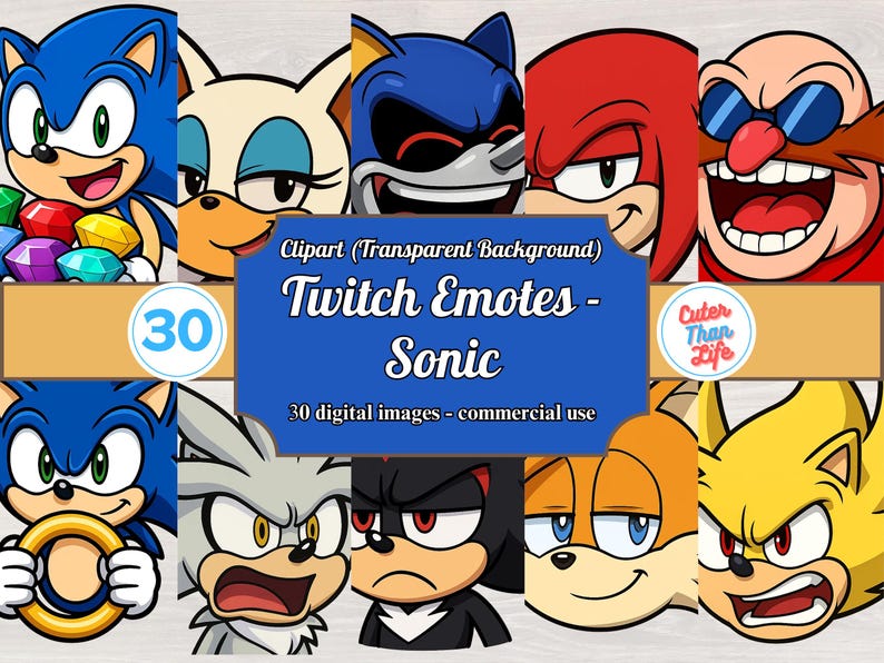X30 Sonic Twitch Emotes | Sonic, Super Sonic, Metal Sonic, Tails ...