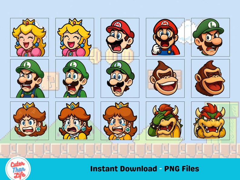 X30 Mario Kart World Twitch Emotes | Twitch Emoji, Super Mario Switch 2 ...